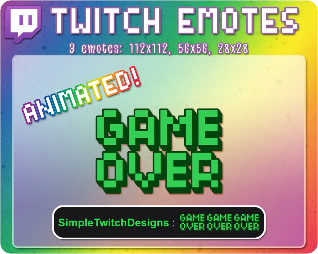 Green Game Over Animated Twitch Emotes | Fail Channel Points | Ded ...