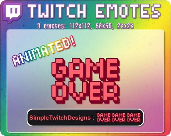 Red Game Over Animated Twitch Emotes Fail Channel Points | Etsy