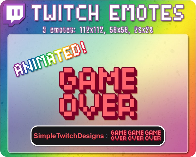 Red Game Over Animated Twitch Emotes | Fail Channel Points | Ded Twitch ...