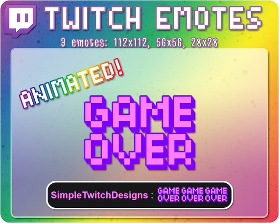 Pink Purple Game Over Animated Twitch Emotes Fail Channel | Etsy