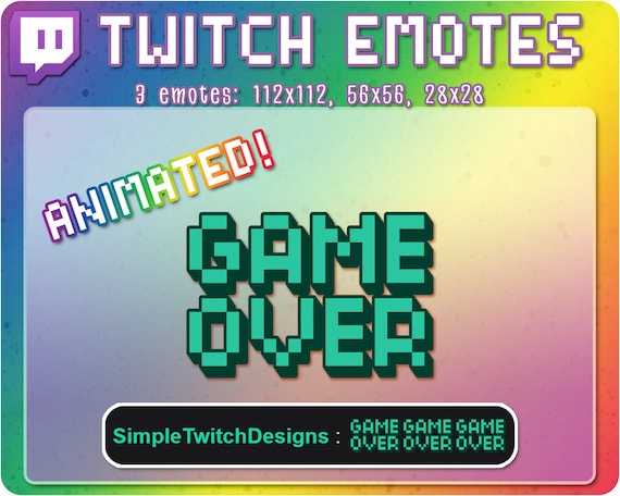 Teal Game Over Animated Twitch Emotes Fail Channel Points | Etsy
