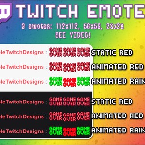 Red Game Over Animated Twitch Emotes | Fail Channel Points | Ded Twitch ...