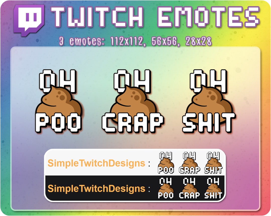 Poop Twitch Emotes | Poop Channel Points | Text Twitch Emotes | Funny ...