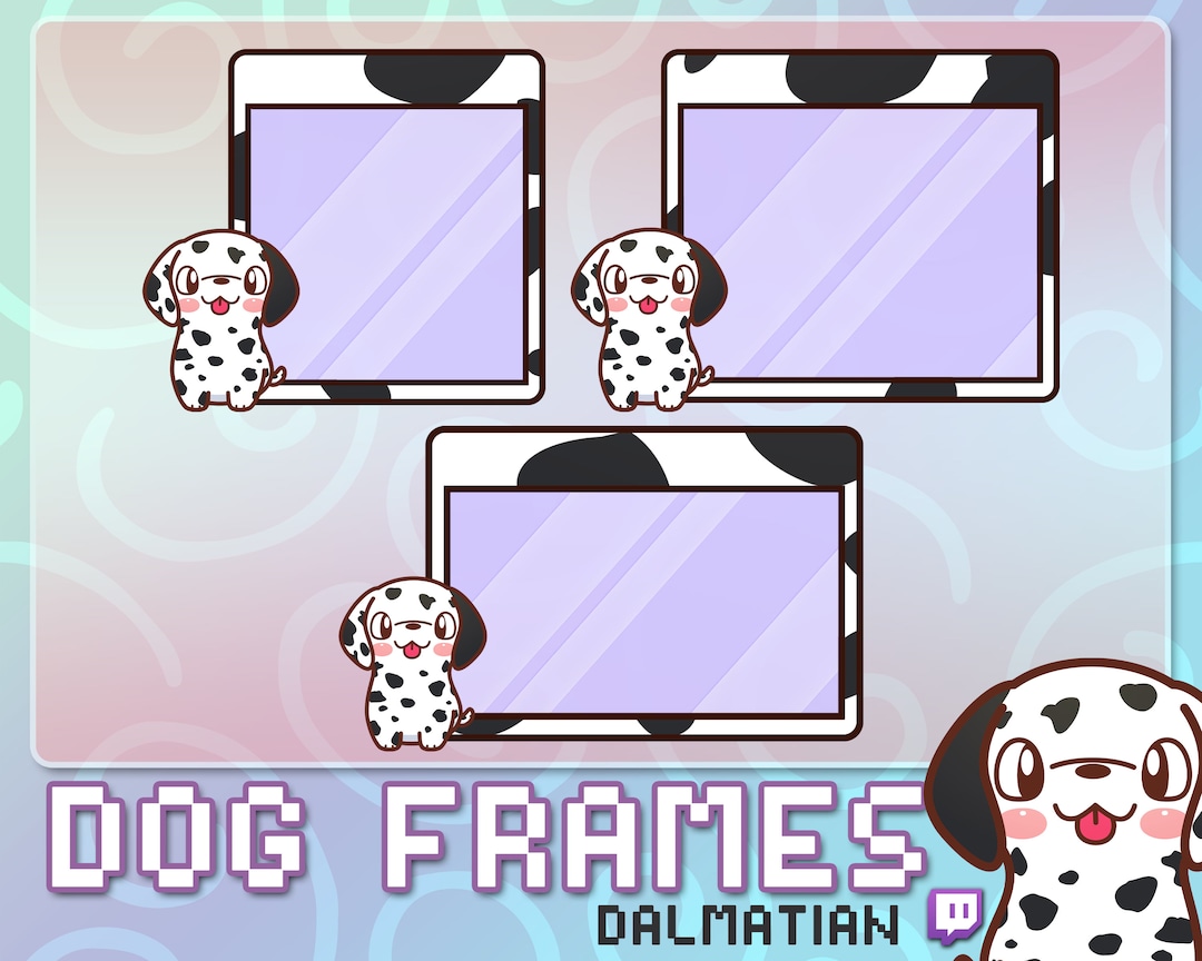 Dalmatian Dog Facecam Frames | Twitch Streamer Designs | Dog Webcam ...