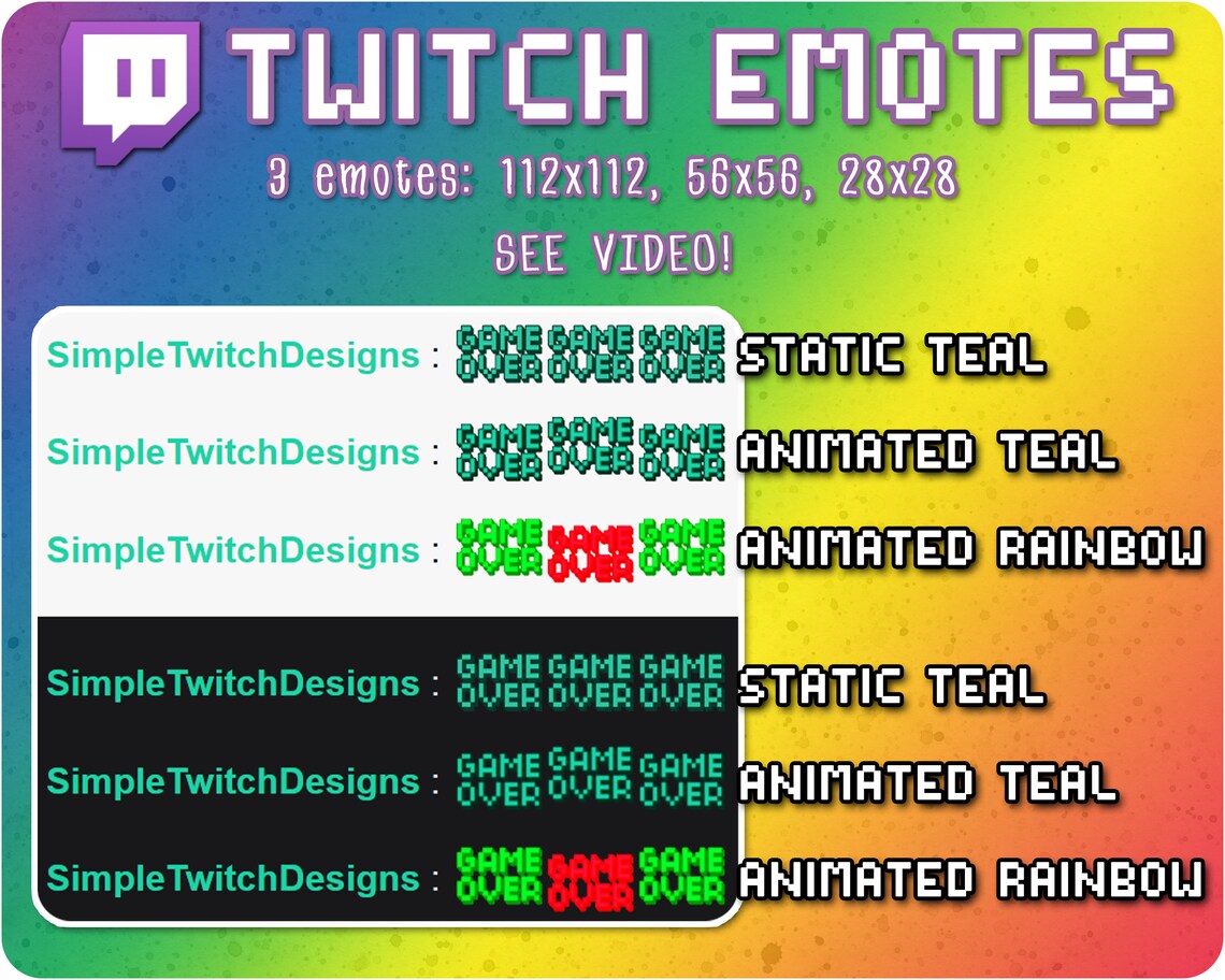 Teal Game Over Animated Twitch Emotes Fail Channel Points Ded Twitch ...