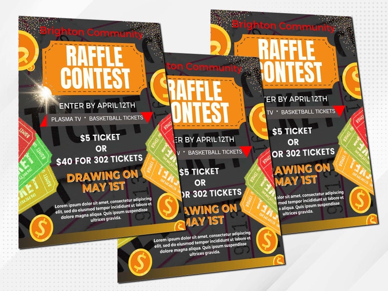 Raffle Flyer Canva Template. - Etsy