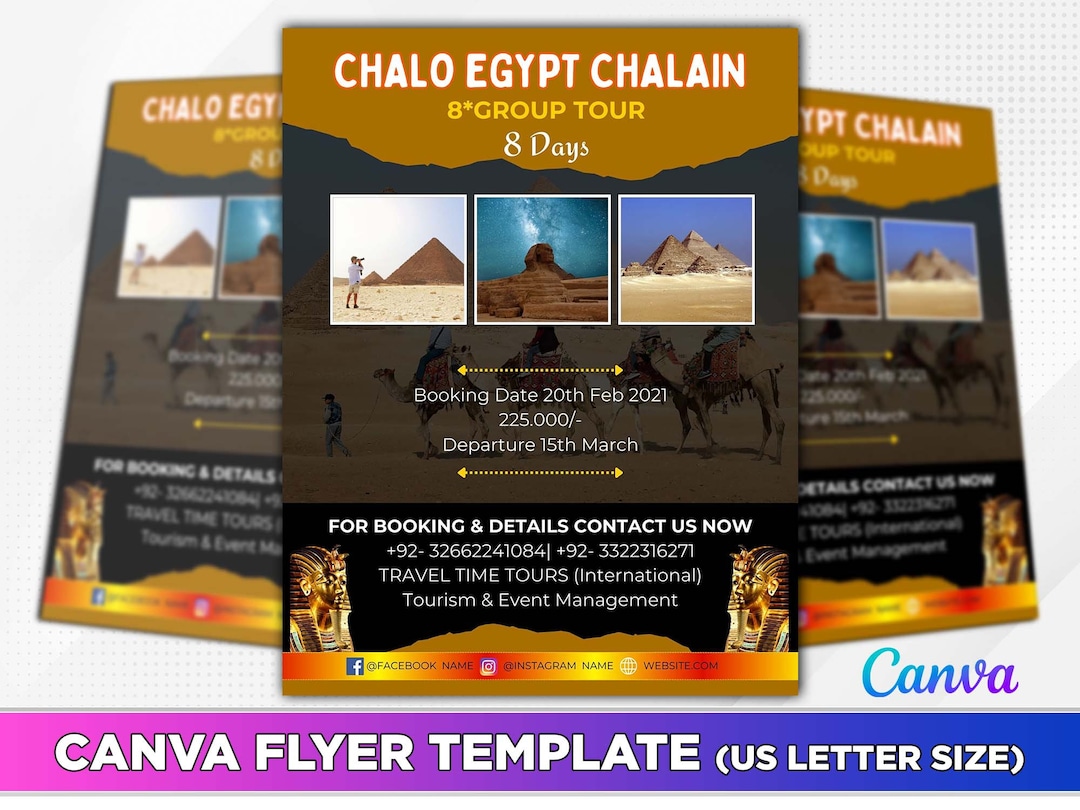 Group Trip Flyer Canva Template US Letter Size Travel - Etsy
