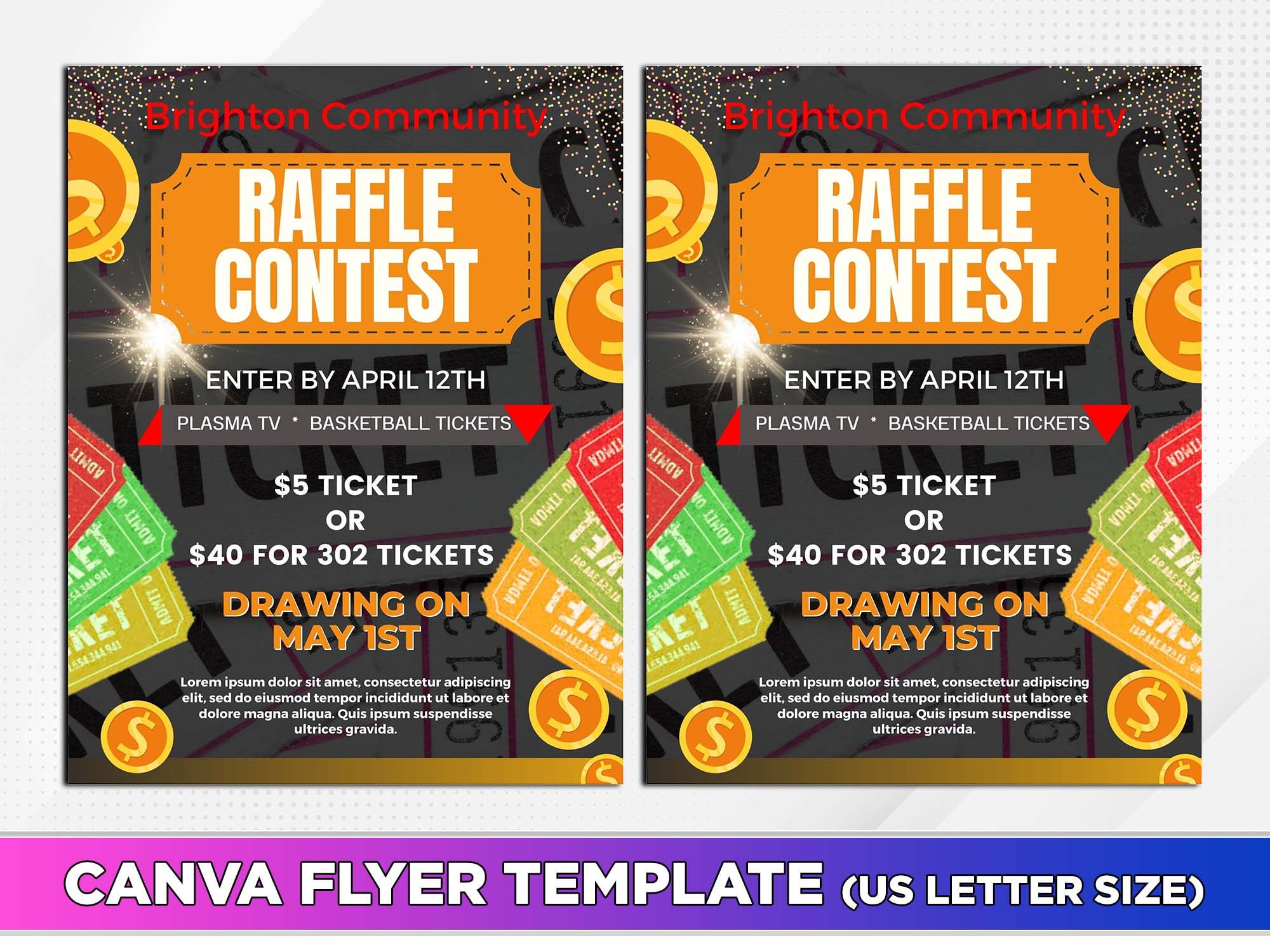 Raffle Flyer Canva Template. - Etsy