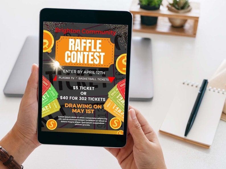 Raffle Flyer Canva Template. - Etsy