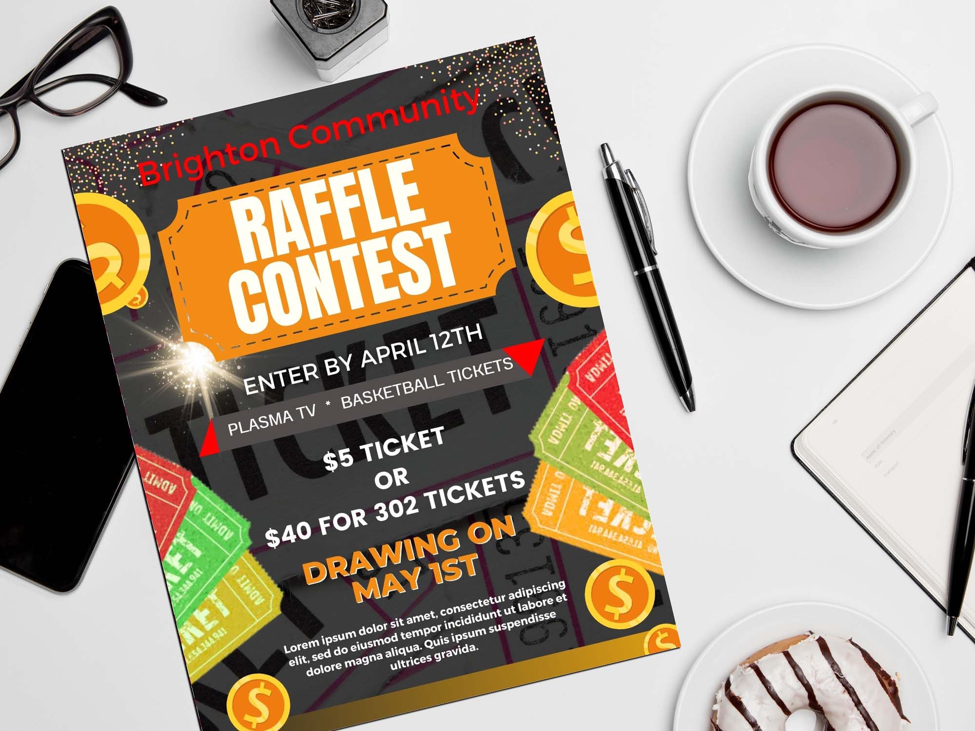 Raffle Flyer Canva Template. - Etsy