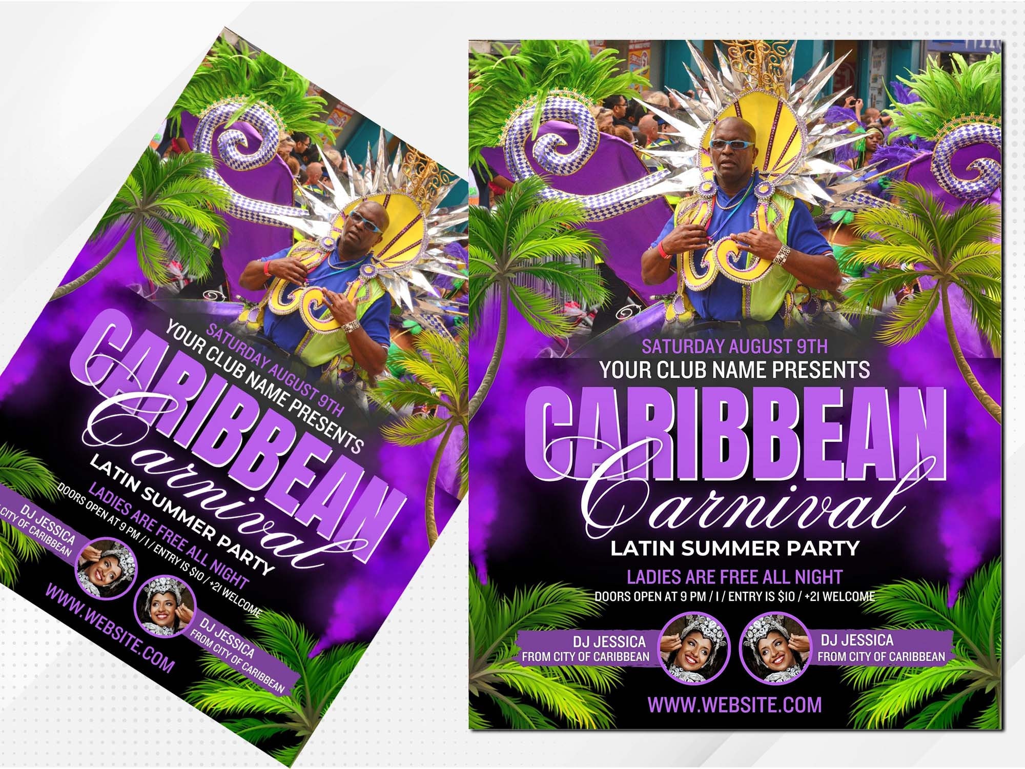 Caribbean Carnival Flyer Canva Template. - Etsy