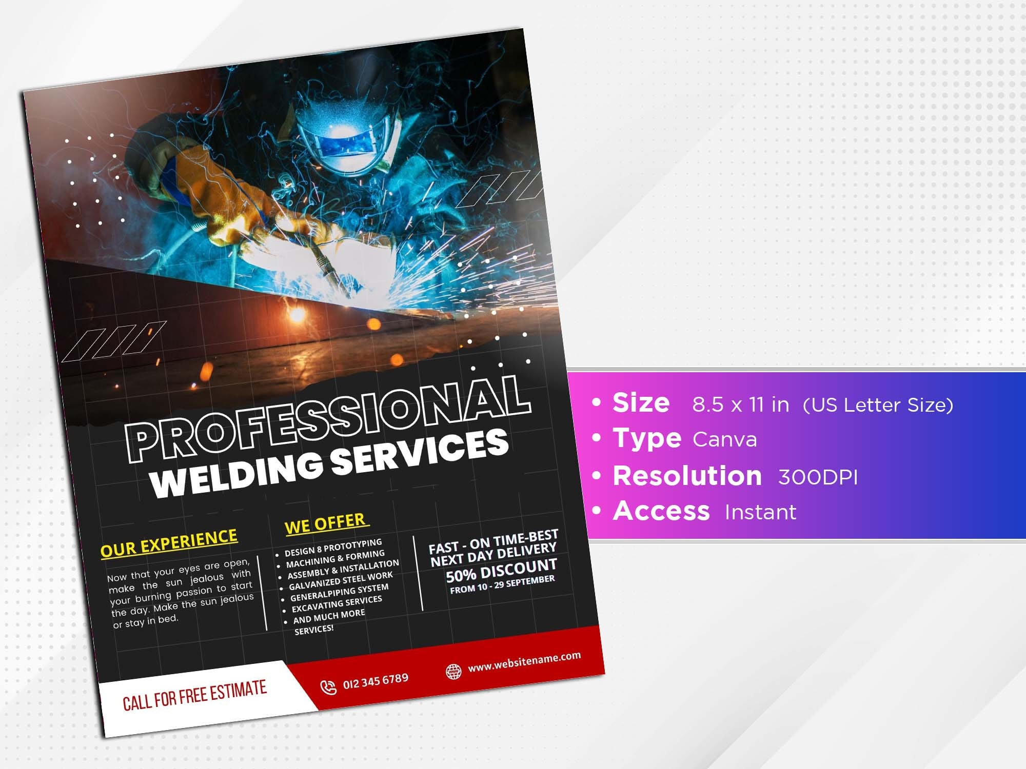 Welding Service Flyer Canva Template. - Etsy Canada