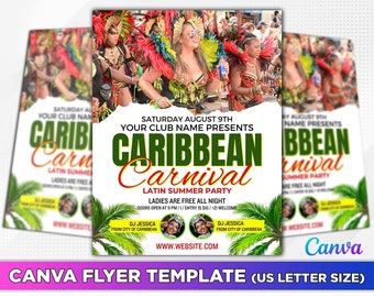 Editable Flyer Template, Rep Your Flag, Caribbean Carnival, Jamaica, Guyana, St. Lucia ...