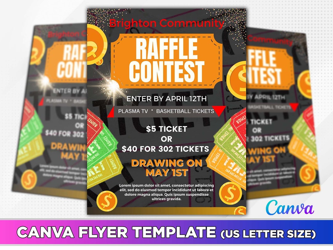Raffle Flyer Canva Template. - Etsy