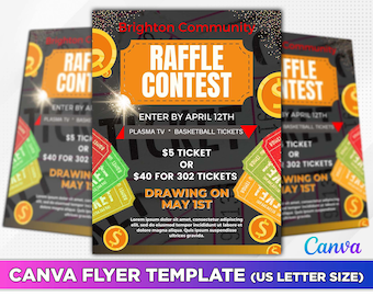 Raffle Ticket Sale Flyer, Event Raffle Flyer, Charity Raffle Poster ...