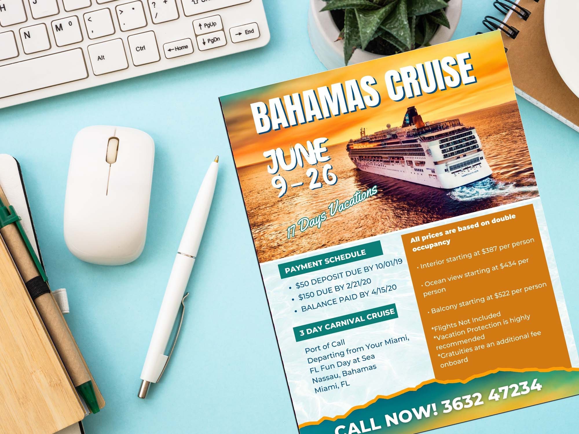 Carnival Cruise Flyer Canva Template. - Etsy