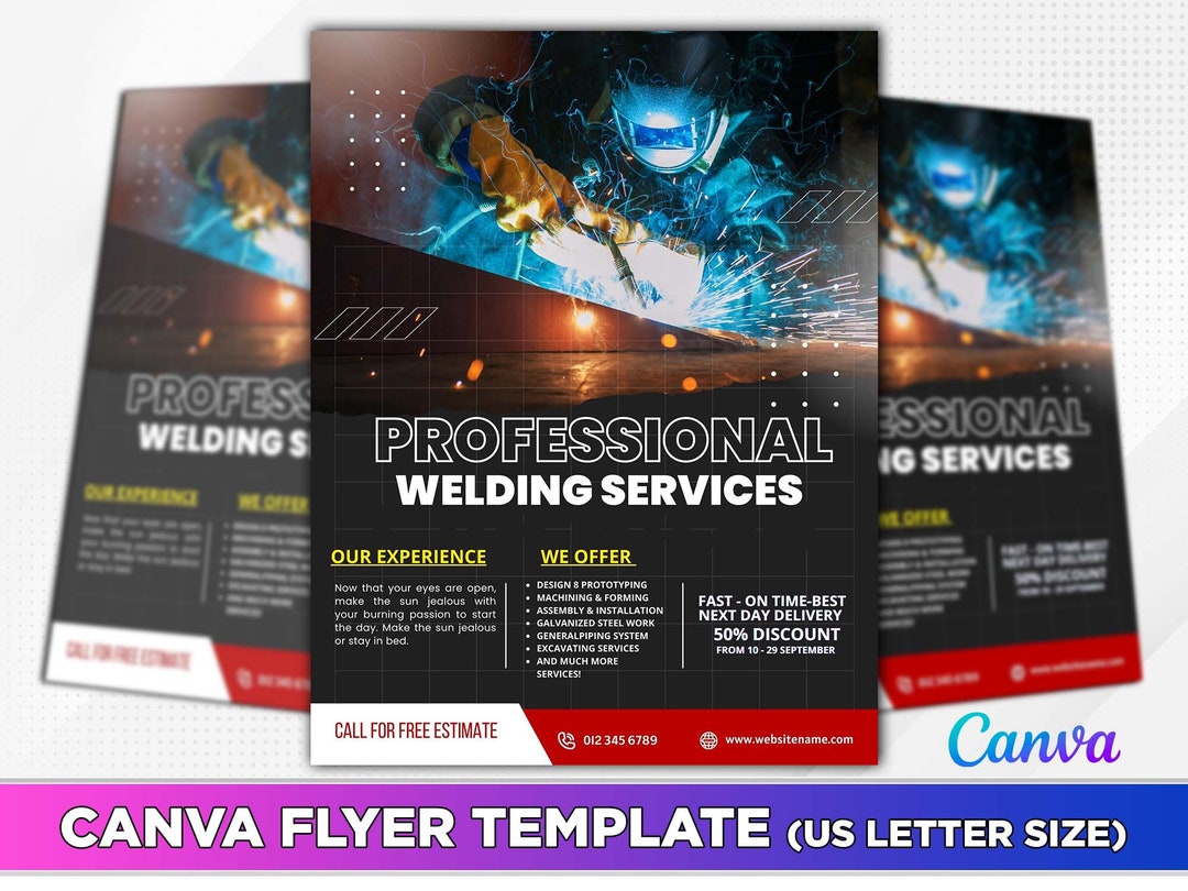 Welding Service Flyer Canva Template. - Etsy Canada