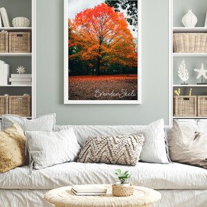 Autumn Tree Print, Fall Foliage Art, Colorful Leaves Wall Decor - Etsy