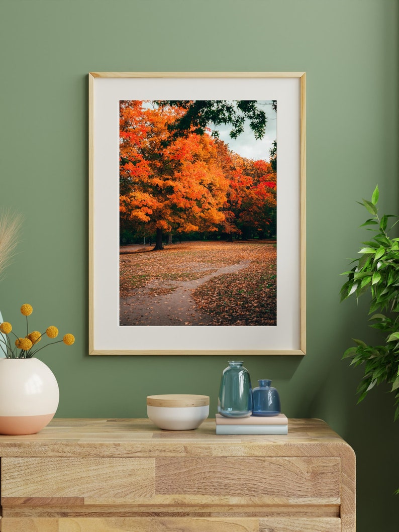 Autumn Path Print, Colorful Fall Foliage Wall Art, Nature Photography ...