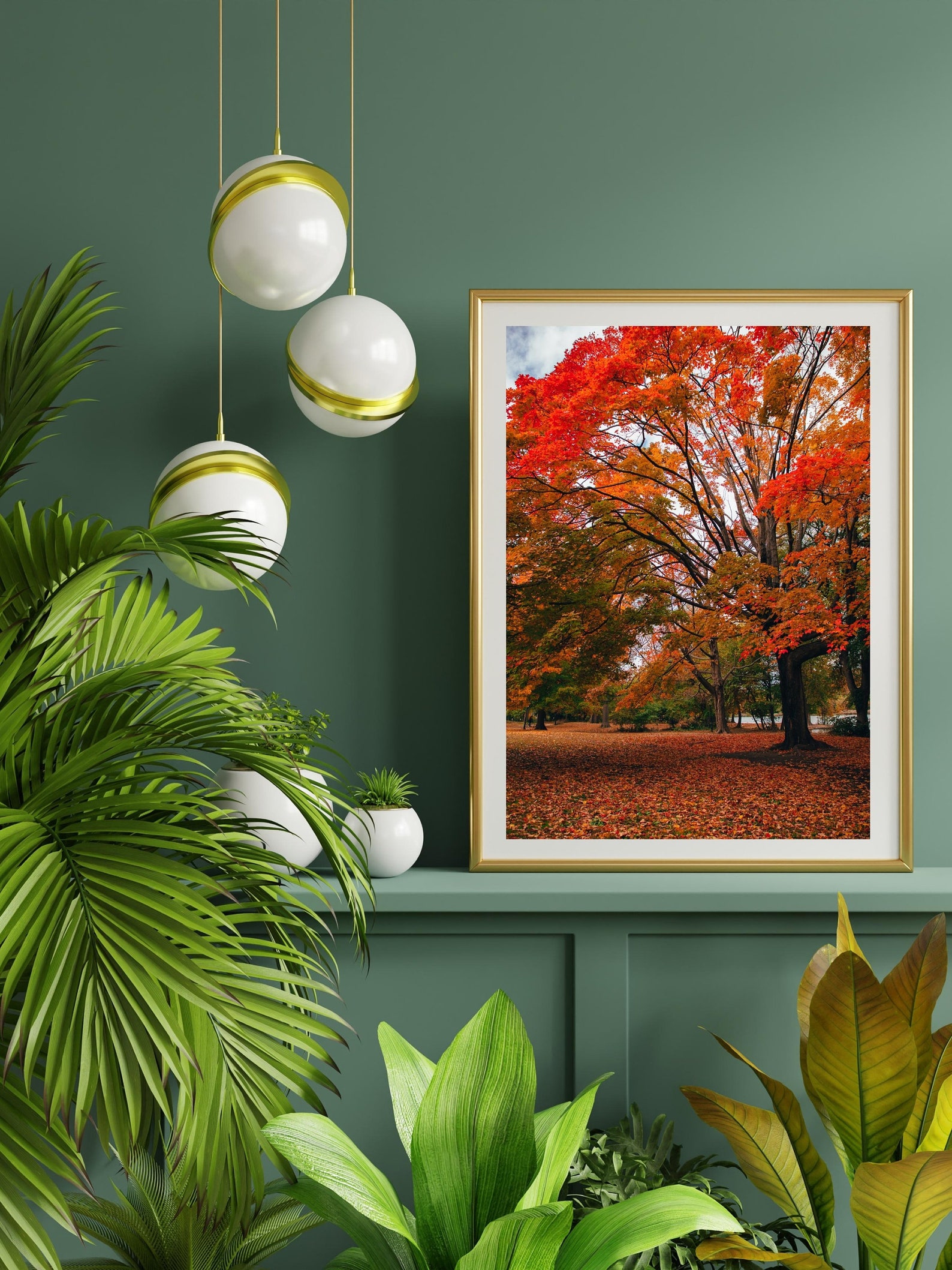 Fall Color Tree Wall Art, Red Maple Leaves , Autumn Forest Wall Art ...