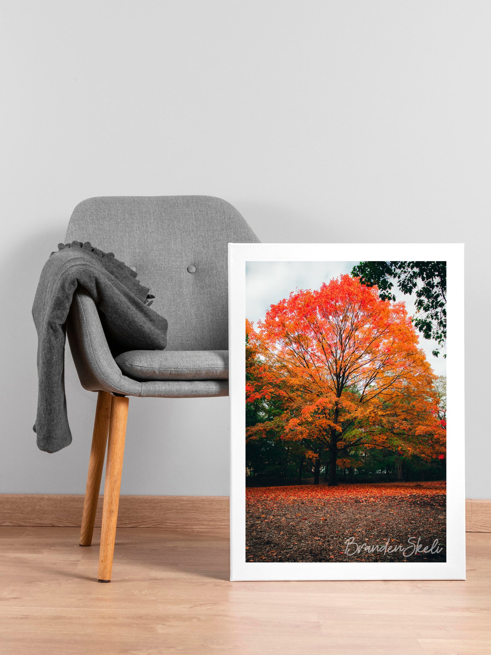 Autumn Tree Print, Fall Foliage Art, Colorful Leaves Wall Decor - Etsy