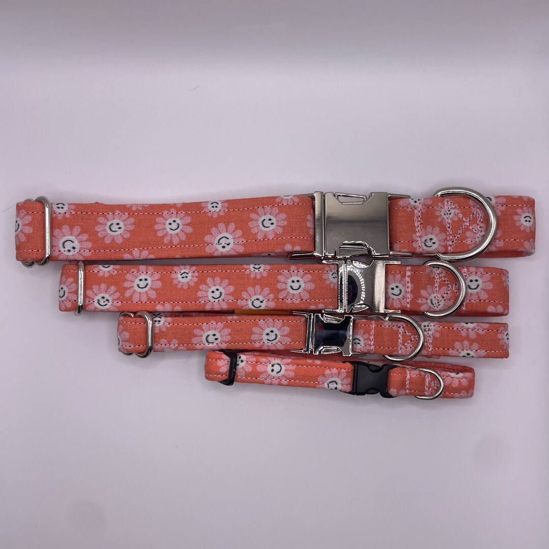 Groovy Flower Smiley Face Dog and Cat Collar Accessory Smile - Etsy