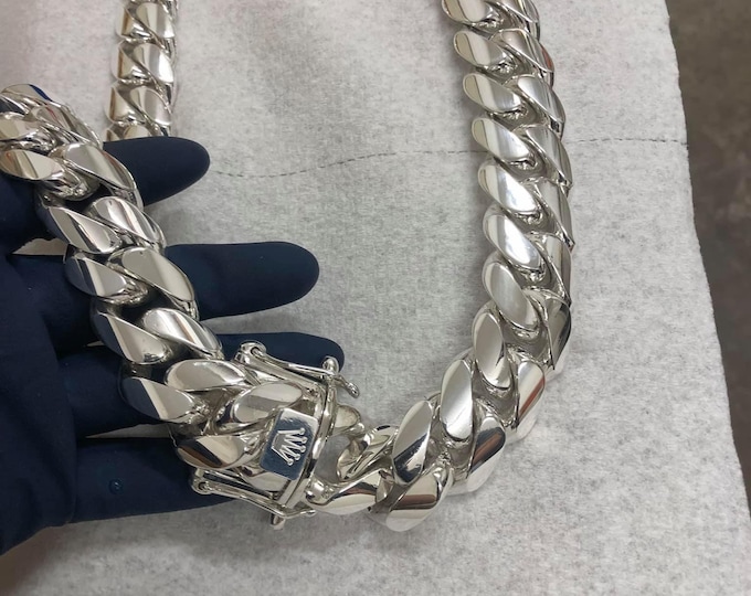 28mm 24 Inch Cuban Link Chain 999 Solid Silver - Etsy