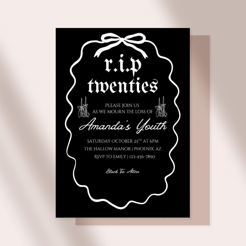 RIP Twenties Birthday Invitation | Halloween Themed 30th Birthday ...