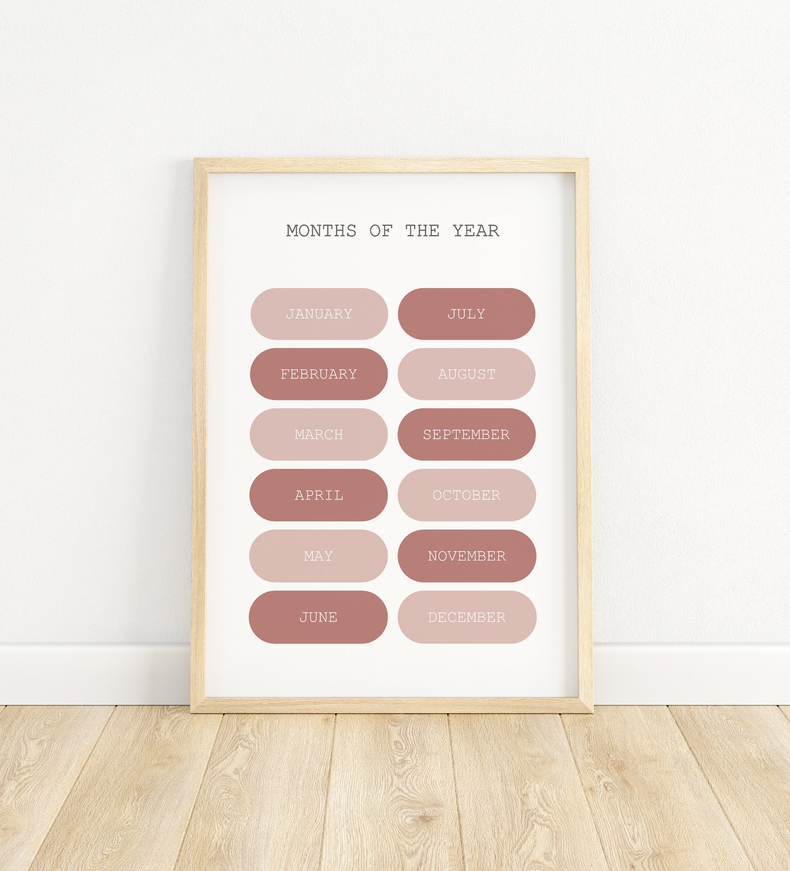 Set of 2 Posters Days Of The Week Months Of The Year Kids | Etsy