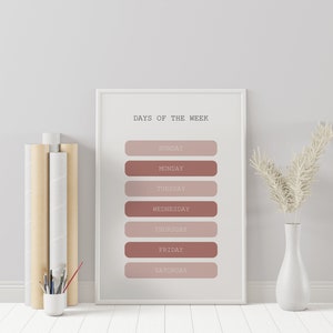 Set of 2 Posters Days Of The Week Months Of The Year Kids | Etsy