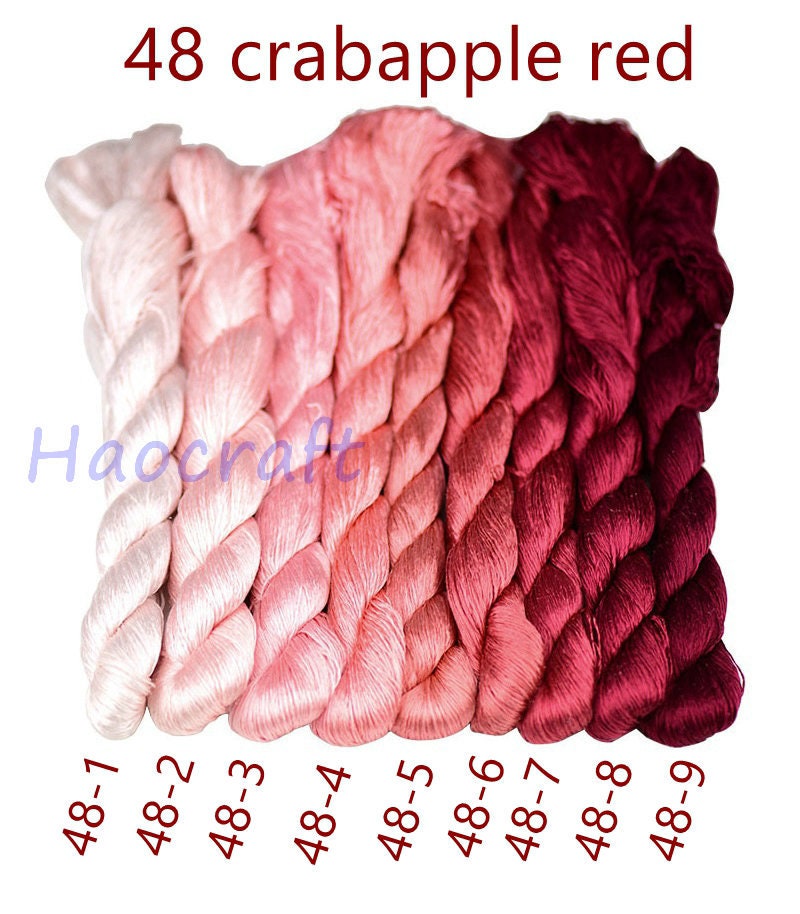 100% Mulberry Silk Embroidery Thread Skeins, Red, Large Skein ...