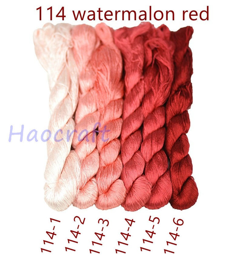 100% Mulberry Silk Embroidery Thread Skeins, Red, Large Skein ...