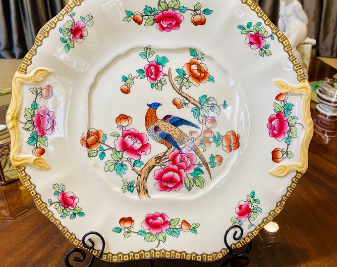 Extremely Rare Over 100 Years Whieldon Ware Pheasant Pattern Platter ...