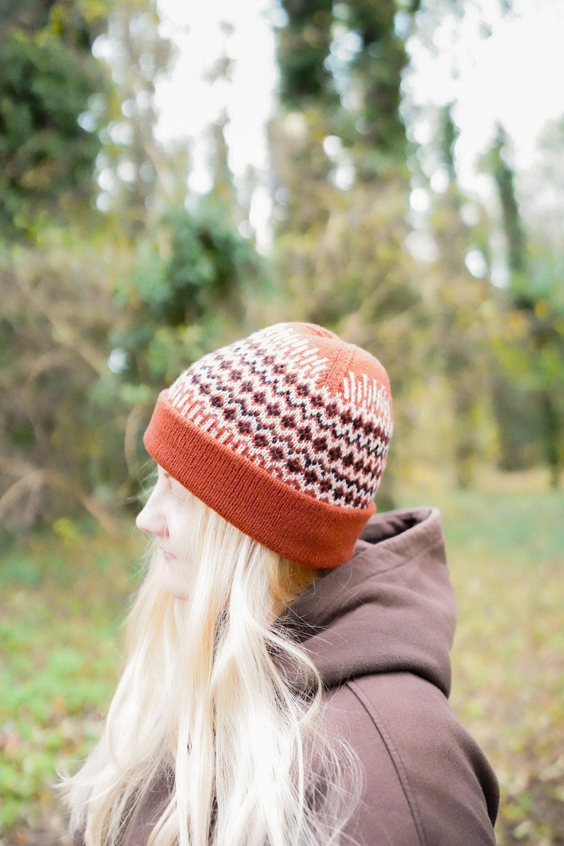 Icelandic Winter Hat Norwegian Style Beanie Brown and White - Etsy