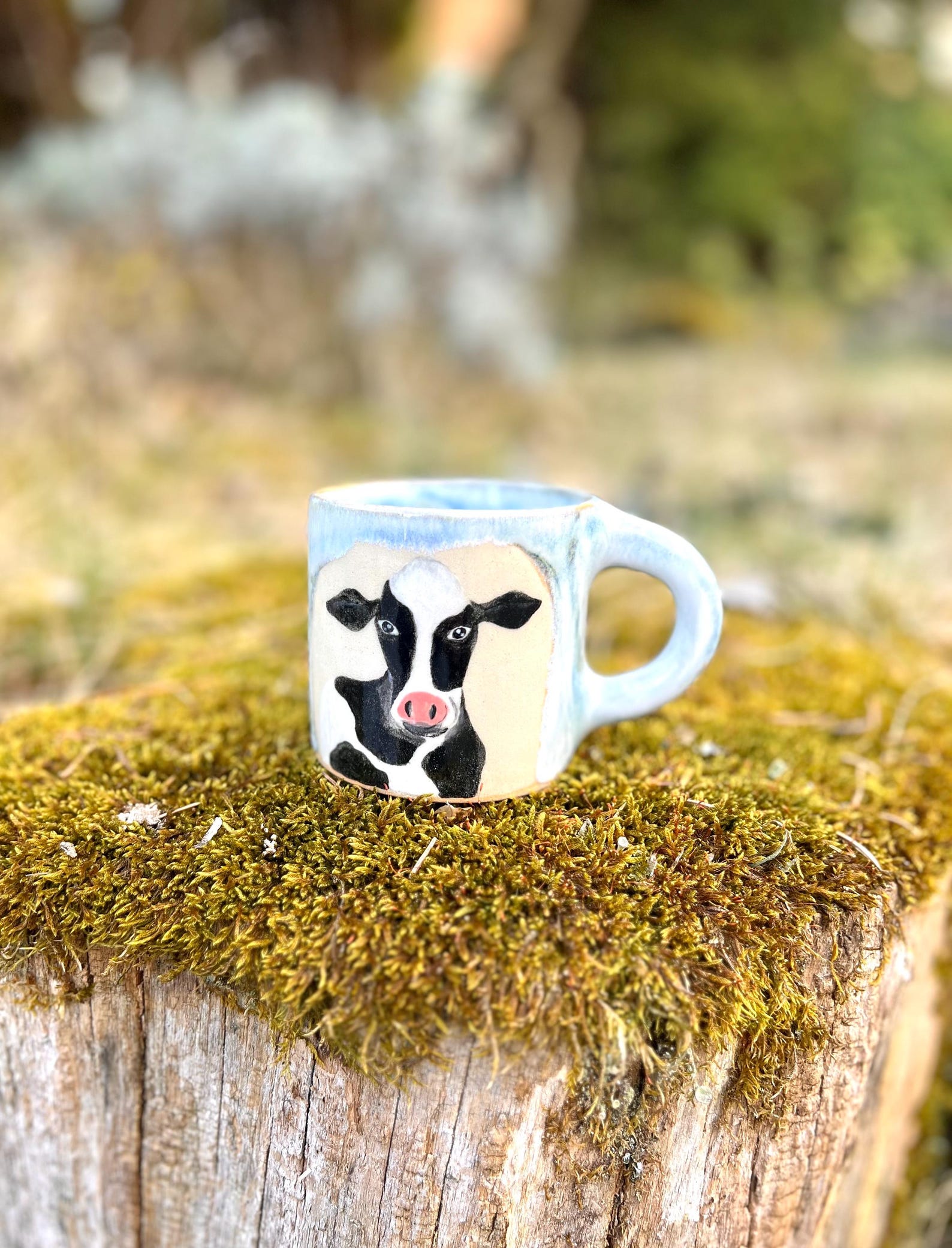 Ceramic Cow Mug, White and Black Cow, Farm Animals Cup, Handmade ...
