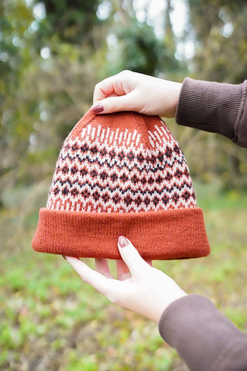 Icelandic Winter Hat Norwegian Style Beanie Brown and White - Etsy