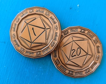 D20 Coin - Etsy