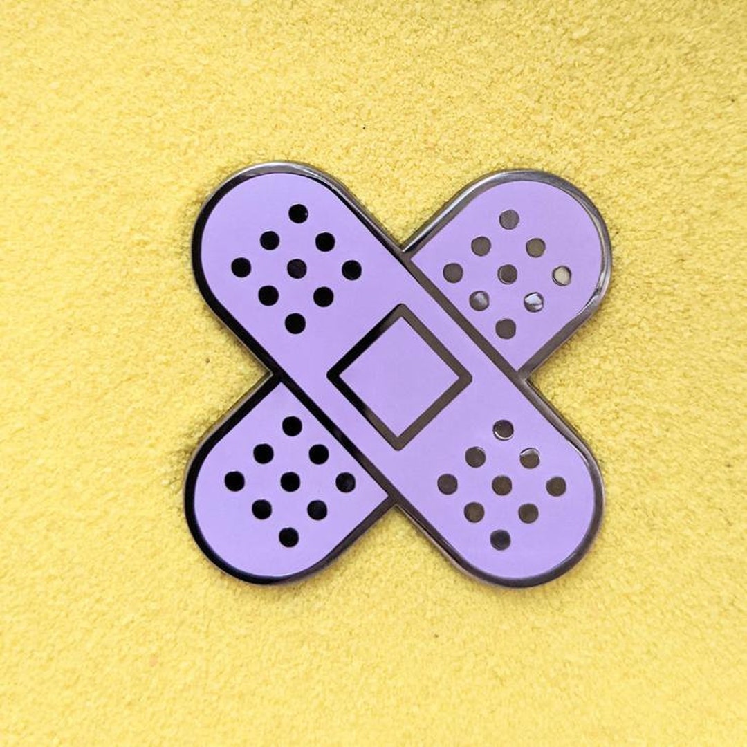 Bandaid Band Aid Purple Black 1.5 Enamel Pin Lapel - Etsy