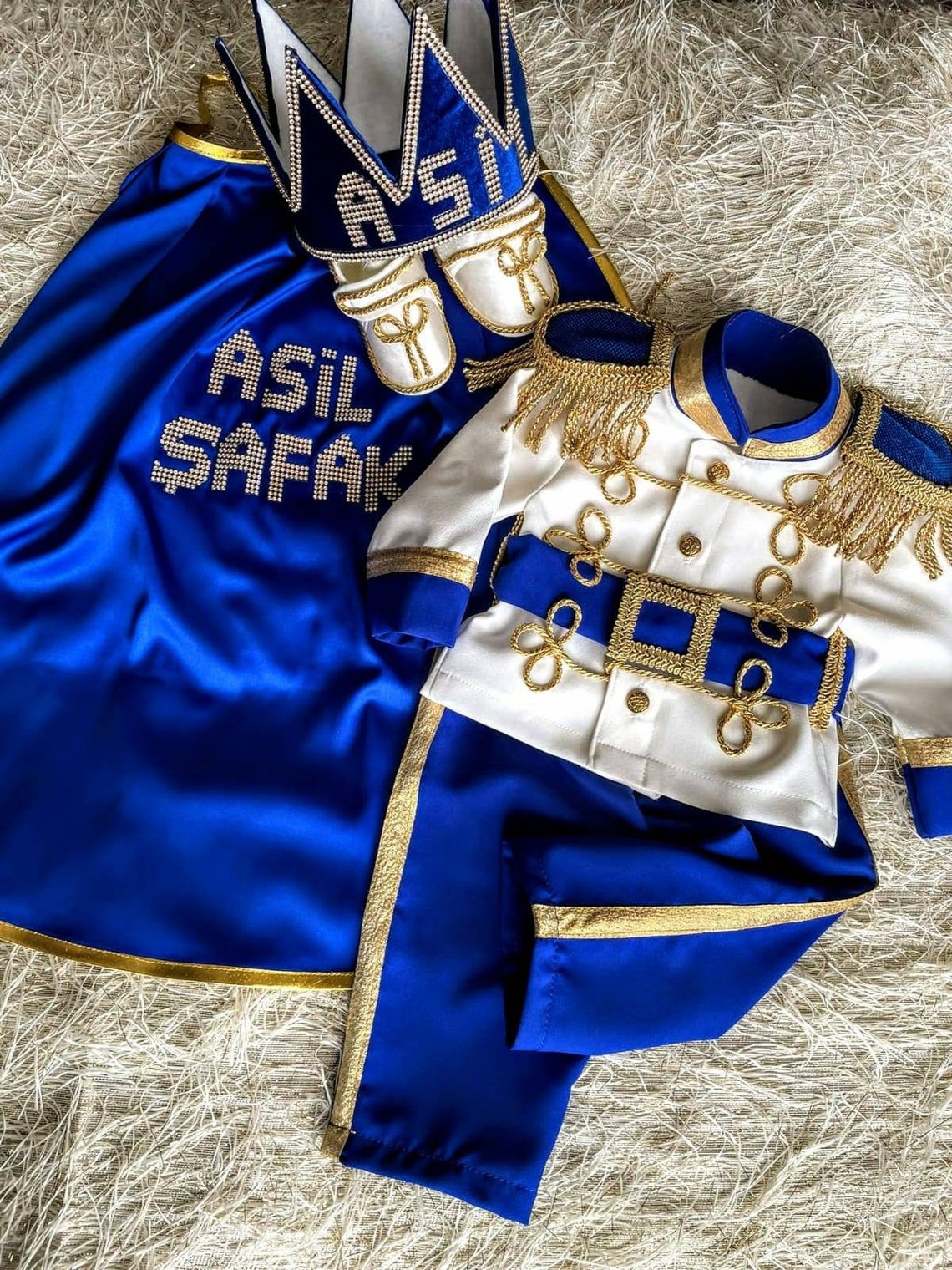 Personalized Prince Costume Blue White Crown Handmade Royal Outfit for ...