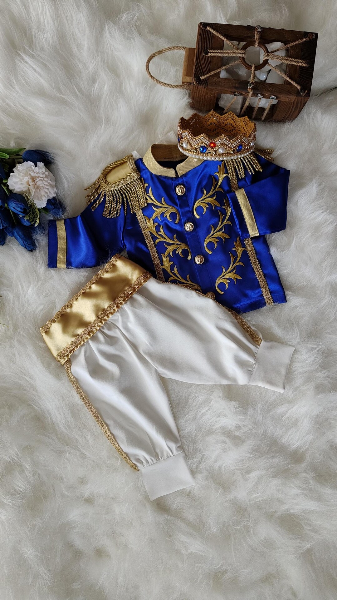 Blue Gold Prince Charming Costume, Toodler Costume , Photoshoot Outfit ...