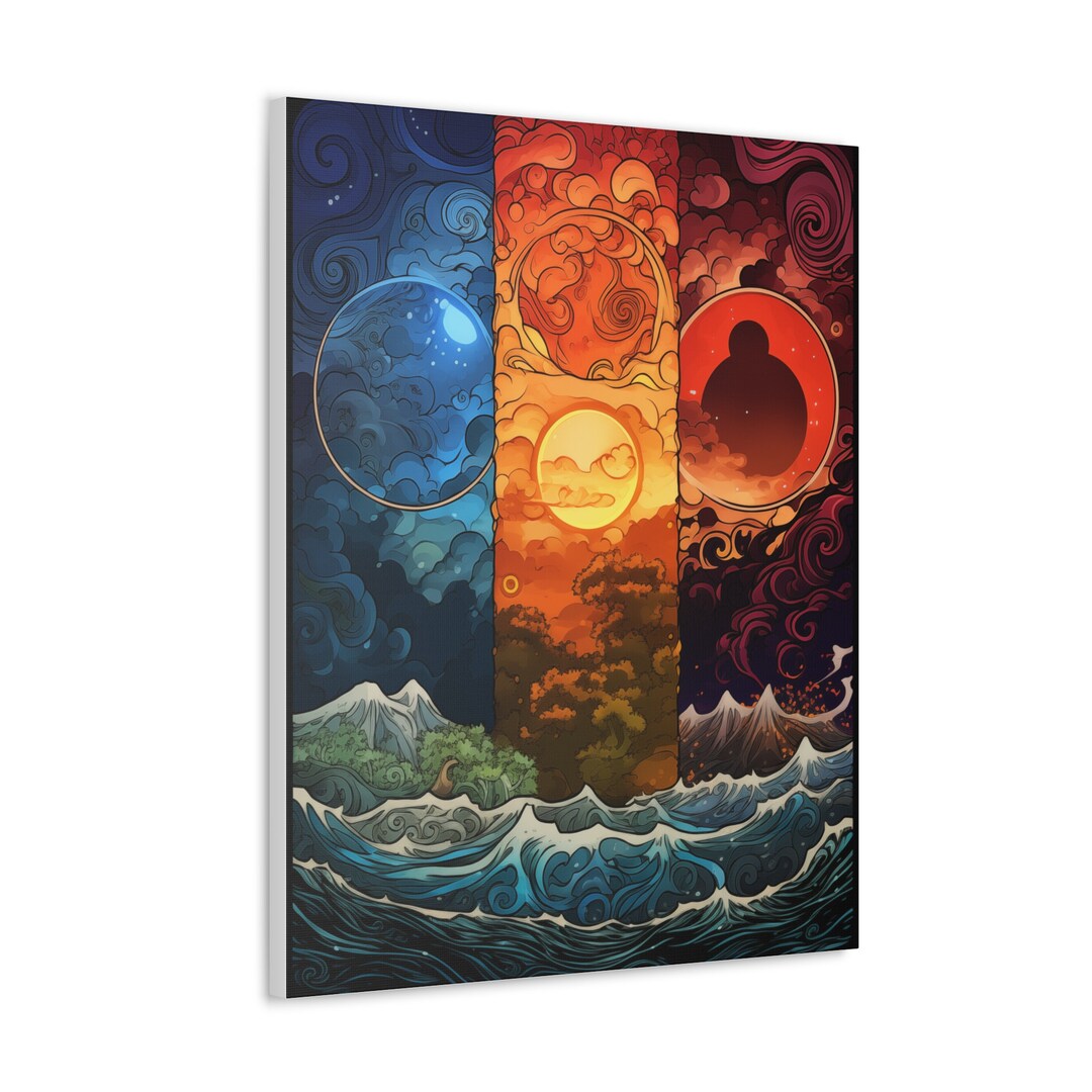 The Four Elements Wall Art Decor Canvas Gallery Wraps Fire - Etsy