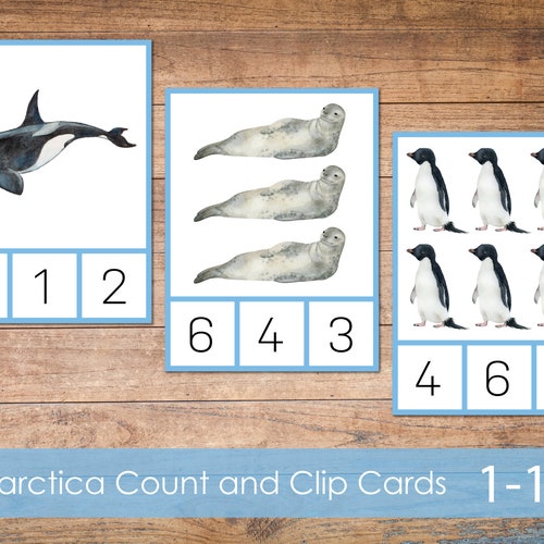 Winter Preschool Printable Count and Clip Cards. Christmas | Etsy