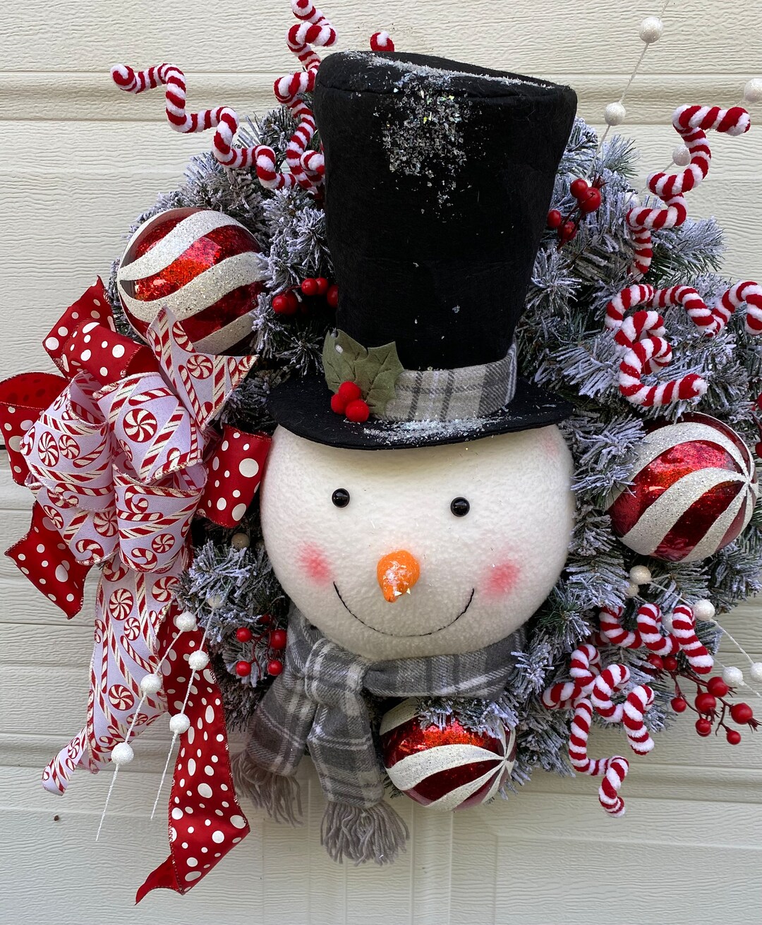 Snowman Wreath - Etsy