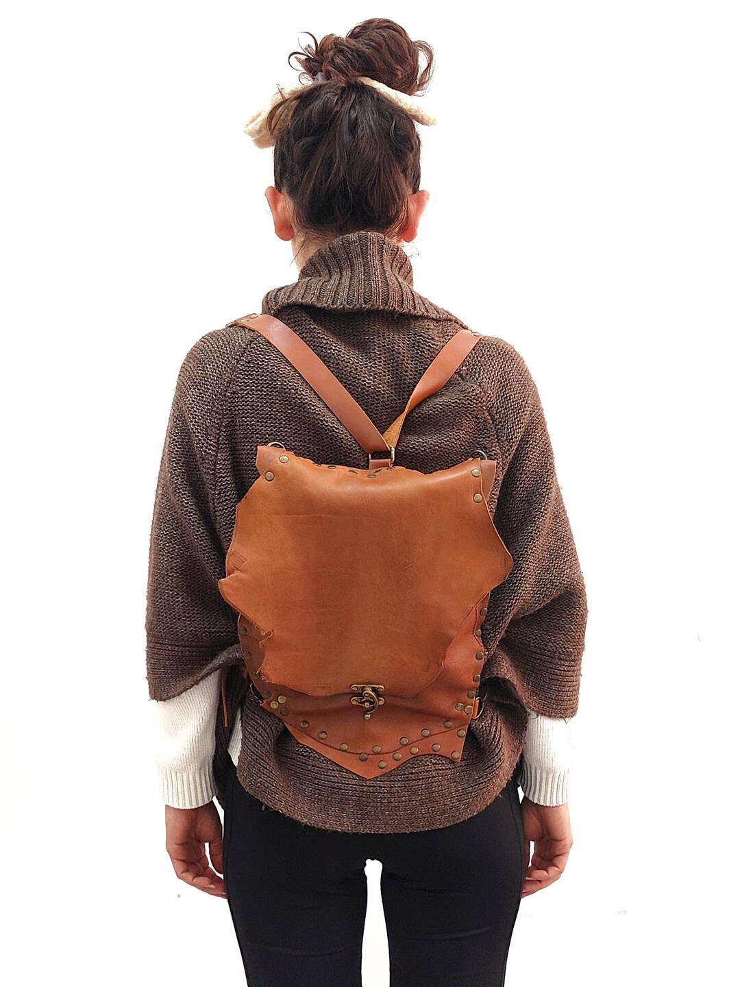 Handmade Leather Backpack, Cognac Color Leather Backpack, Light Brown ...