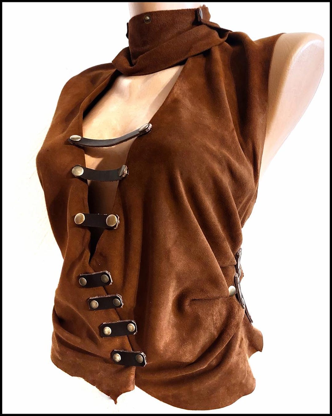 Handmade Chamois Leather Bustier: Viking Barbarian Burning Man Costume ...