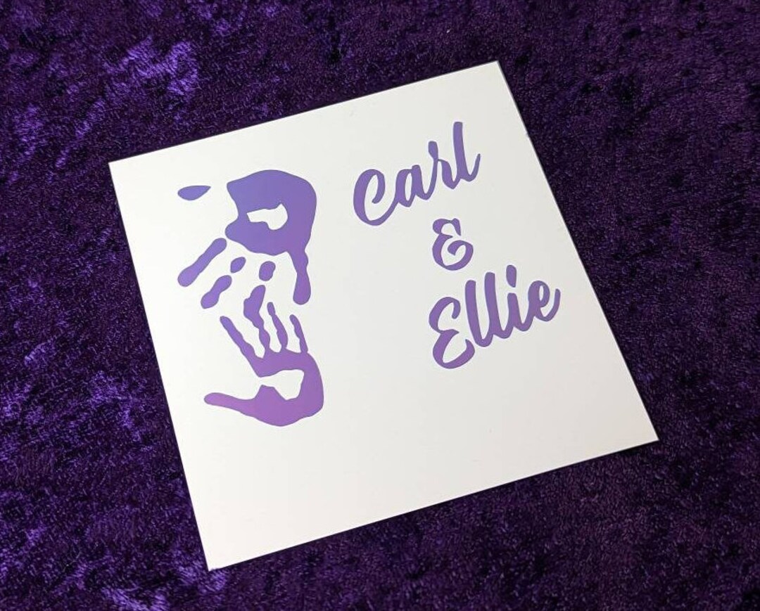 Carl and Ellie Handprints up Permanent Vinyl Decal in Magical ...