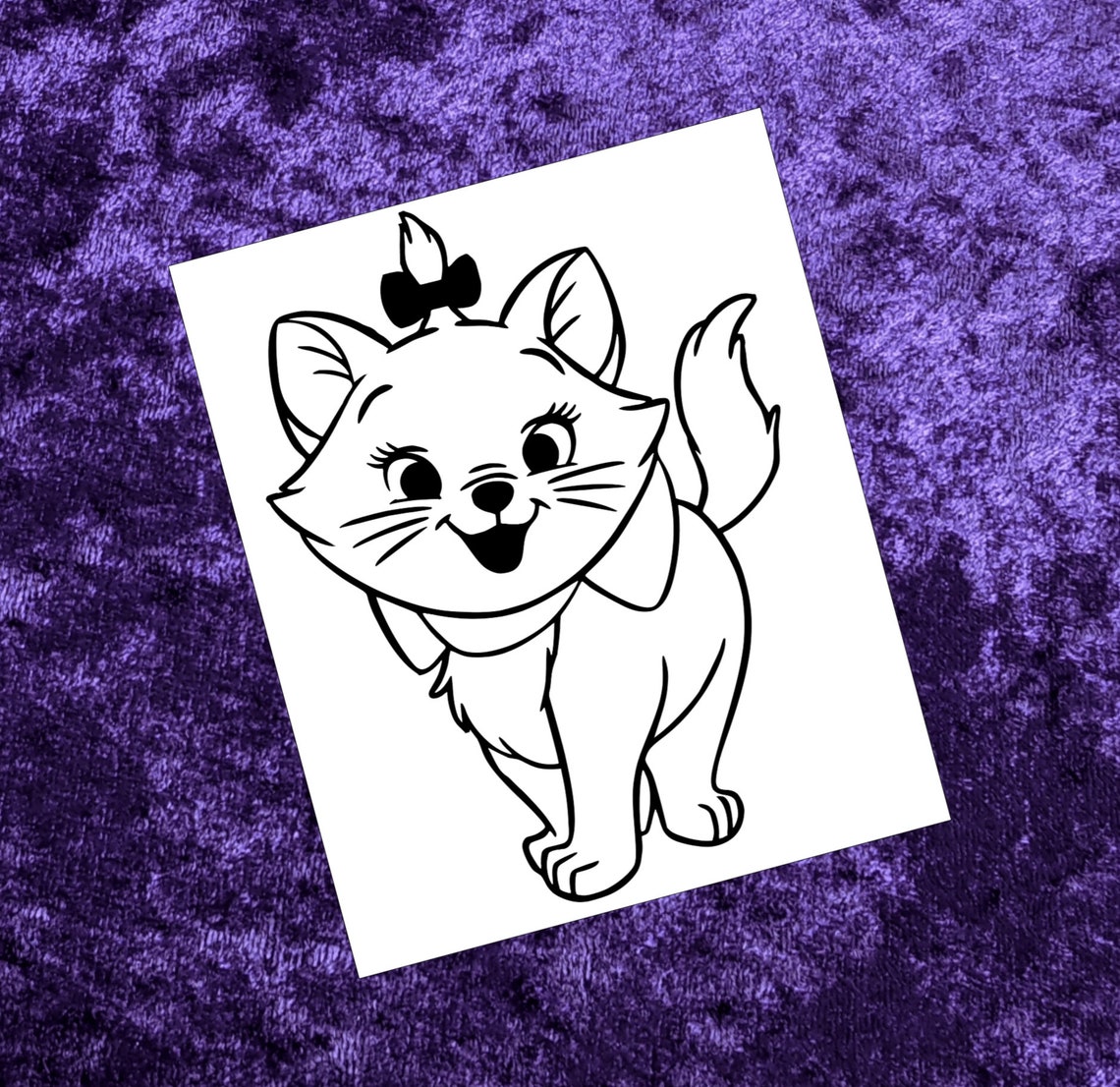 Aristocats Marie Outline Permanent Vinyl Decal in Magical - Etsy