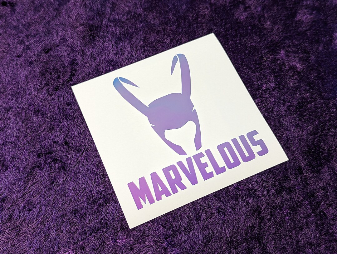 Loki Helmet Symbol Marvelous Vinyl Decal in Magical Holographic or ...