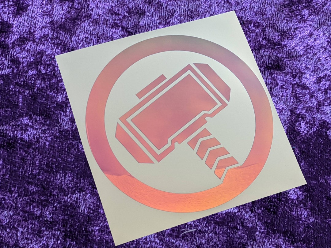 Thor Hammer Symbol Vinyl Decal in Magical Holographic or White - Etsy