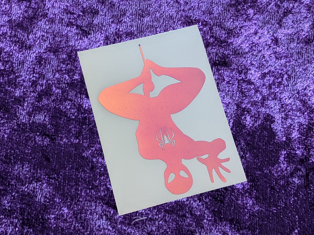 Spider-man Upside-down Hang Permanent Vinyl Decal in Magical Holographic or Various Colors - Etsy